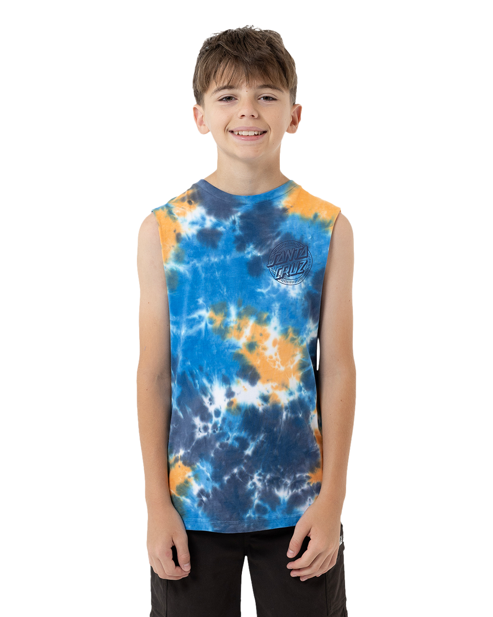Industrial Dot Mono Muscle - Blue Tie Dye – Peter Burton's